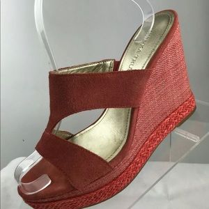 Ivanka Trump | Shoes | Ivanka Trump Coral Sz 8 Leather Wedge Sandals ...
